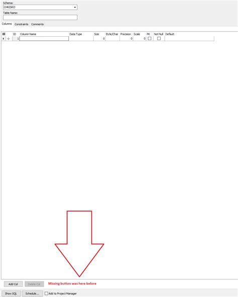 Missing Button Create Table Load Cols From File Toad For Oracle