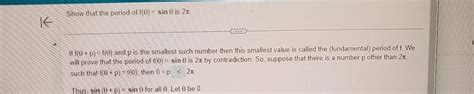 Solved Show That The Period Of F Theta Sin Theta