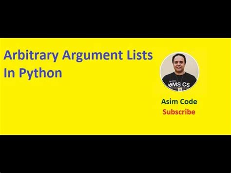 Arbitrary Argument Lists In Python YouTube