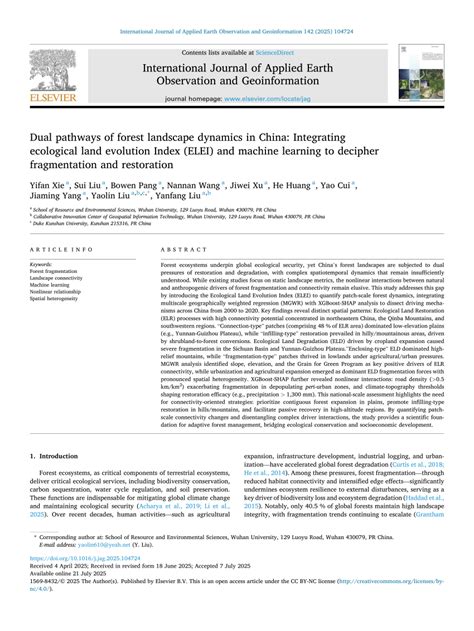 Pdf Dual Pathways Of Forest Landscape Dynamics In China Integrating Ecological Land Evolution