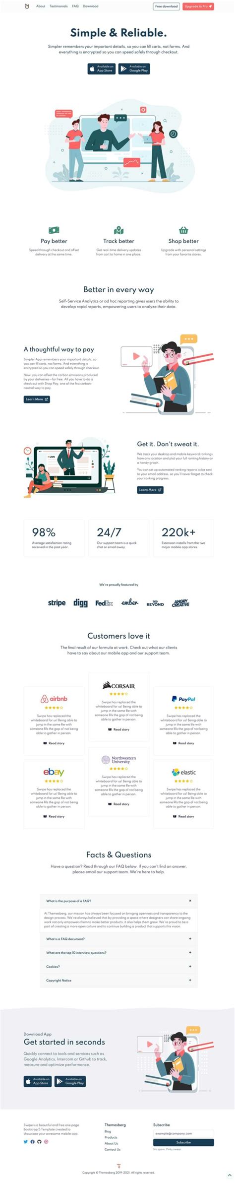 Swipe Free Bootstrap Template IDevie