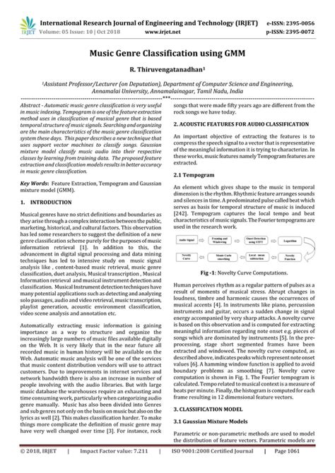 Irjet Music Genre Classification Using Gmm Pdf
