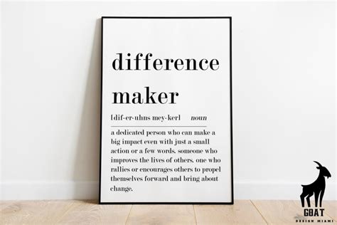 Difference Maker Definition Print Minimal Print Gift For Babe Best Friend Gift Mentor Gift