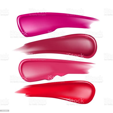 흰색 바탕에 다양 한 얼룩이 립스틱의 컬렉션입니다 아름다움과 화장품 배경입니다 광고 전단지 배너 전단지 광고 템플릿 이랑 사용 합니다 0명에 대한 스톡 벡터 아트 및 기타