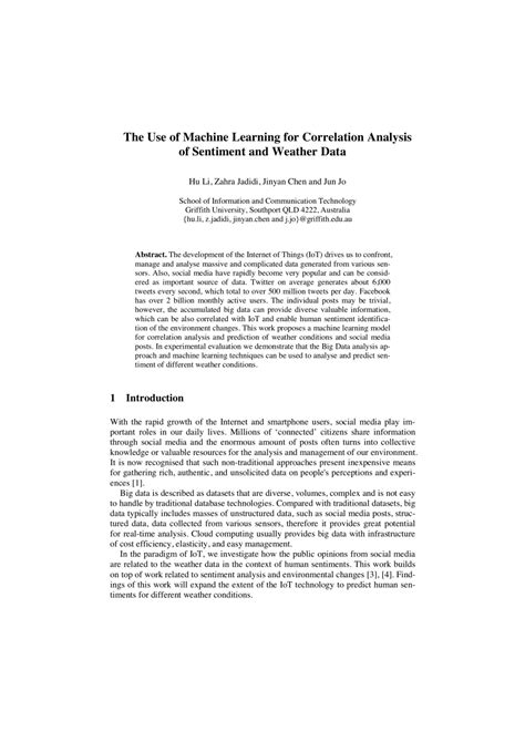 Pdf The Use Of Machine Learning For Correlation Analysis Of Sentiment