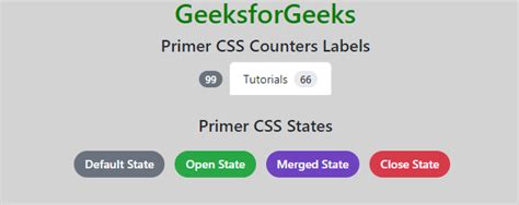 Primer Css Labels Elements Geeksforgeeks