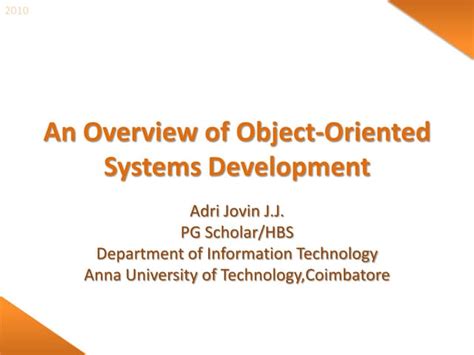 An Overview Of Object Oriented Systems Development Ppt