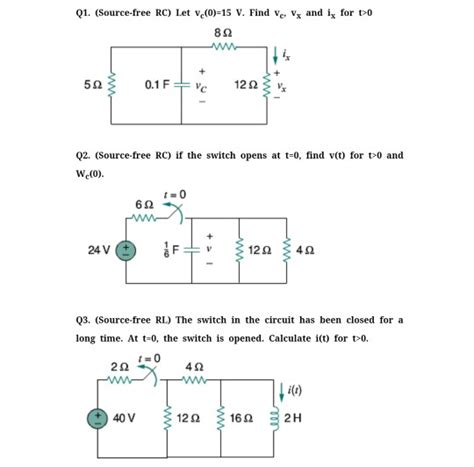 Solved Q Source Free RC Let Ve V Find Vc Vx And Chegg Com