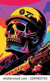 Skeleton Military Uniform Drawn Tattoo Style Stock Vector Royalty Free Shutterstock