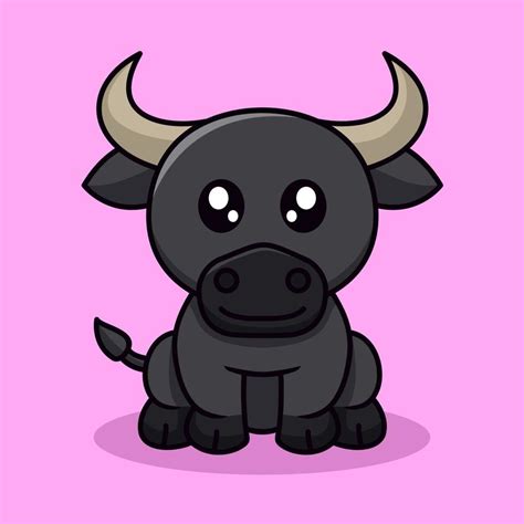 Vector Illustration Of Cute Buffalo And Chibi Animals 11673074 Vector