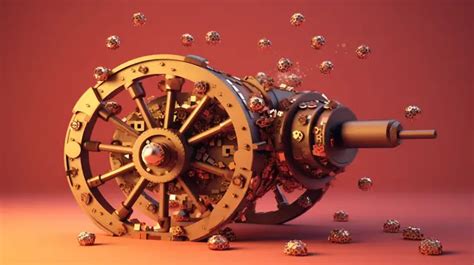 3d 렌더 캐논 휠은 소셜 마케팅 전쟁에서 공격과 방어를 위한 궁극의 공성 무기입니다 대포 포 해시태그 3d 배경 일러스트