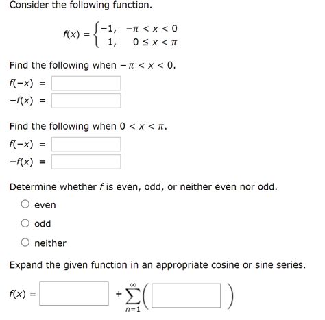 Solved Consider The Following Function F X 1 1