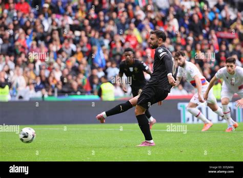 Portugals Bruno Fernandes Scores His Sides Fifth Goal From The