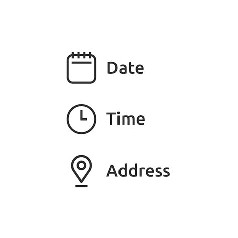 Premium Vector Date And Time Location Address Icon Calendar Clock
