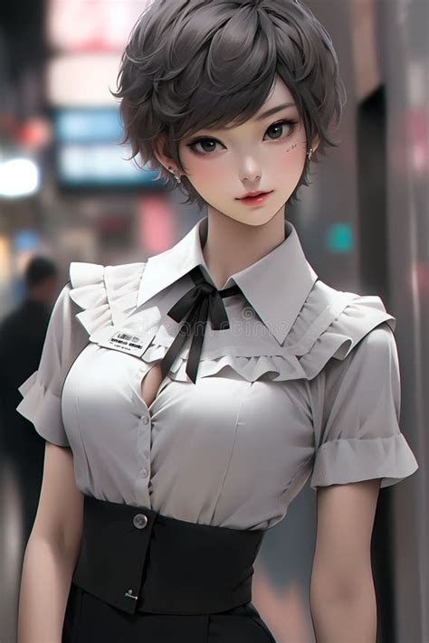A Pretty Anime Girl In Formal Outfit Generated By Ai Stock Illustration