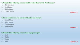 Ms Word Mcq PDF Desktop Publishing Computer Software And Applications