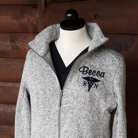 Embroidered Scrub Jacket Etsy