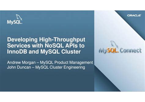 Pdf Developing High Throughput Services With No Sql Ap Is To Innodb And Mysql Cluster