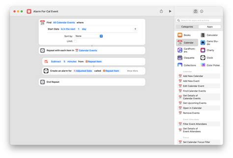 Shortcut To Set Alarms For Todays Calendar Events Matthew Cassinelli