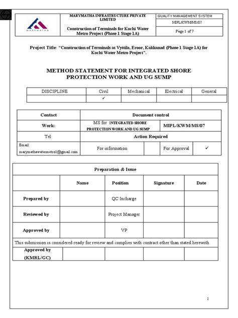Method Statement Sheet Piling Pdf Deep Foundation Safety
