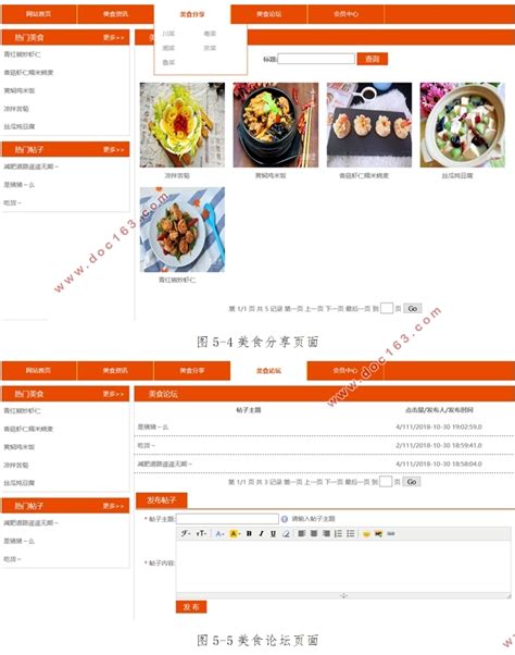 美食网站的设计与实现 Javaweb MySQL Javaweb 毕业设计论文网