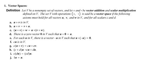 Vector Spaces Definition Let V Be A Nonempty Set Chegg