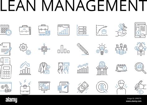 Lean Management Outline Icons Collection Agile Management Green Energy Clean Technology