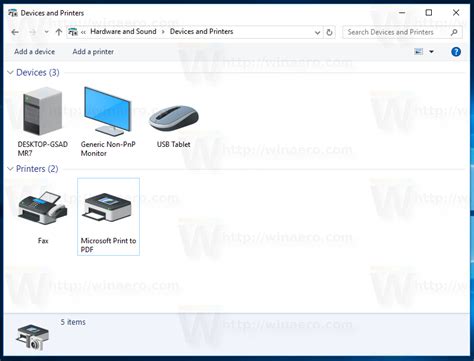Create Devices And Printers Shortcut In Windows