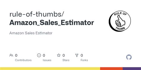 Github Rule Of Thumbsamazonsalesestimator Amazon Sales Estimator