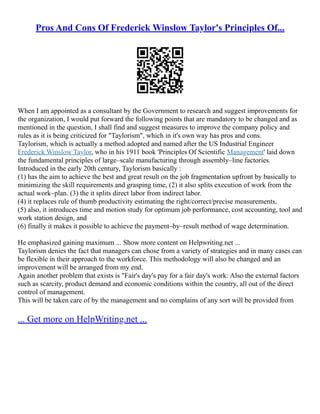 Taylorism And Anti Taylorism Pdf