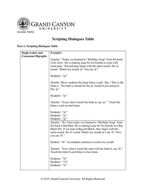 Elm 305 T4 Scripting Dialogues Table Copy Jennifer Mello Scripting
