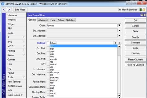 Penjelasan Protocol Firewall Pada Mikrotik Winbox Neufarion