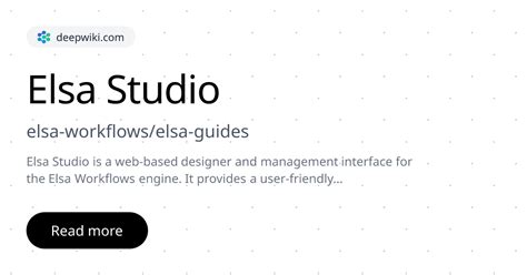 Elsa Studio Elsa Workflowselsa Guides Deepwiki