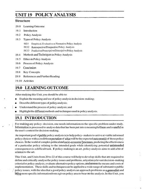 Policy Analysis Policy Analysis Policy
