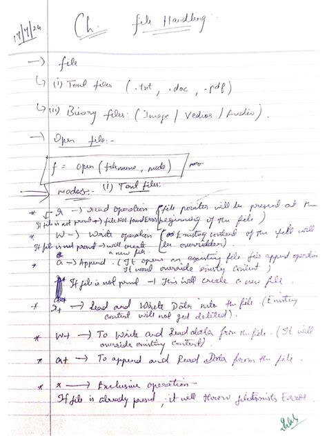 File Handling Notes Pdf