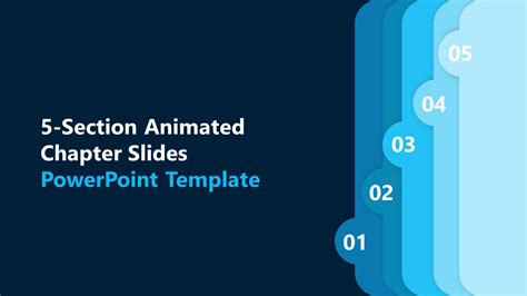 5 Section Animated Chapter Slide Template For Powerpoint