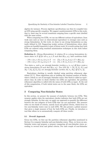 Solution Quantifying The Similarity Of Non Bisimilar Labelled