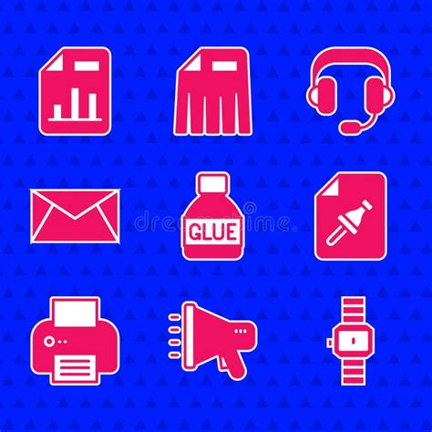 set glue megaphone wrist watch note paper with push button printer mail and e mail