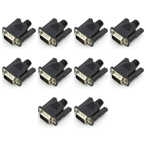 10x Vga Virtual Display Adapter Male Dummy Plug Edid Headless Ghost Emulator Lock Plate