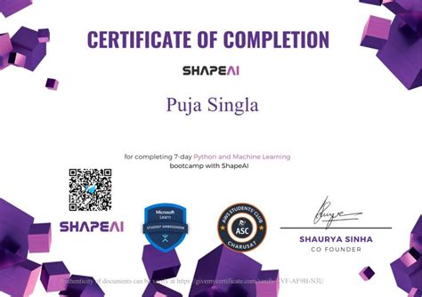 Python Machinelearning Bootcamp Shapeai Community Puja Singla