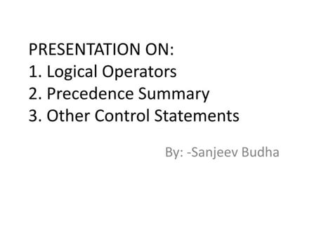 Presentation On Logical Operators Pptx Presentation On Logical Operators Pptx