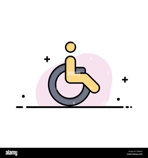Wheelchair Bicycle Movement Walk Business Logo Template Flat Color Stock Vector Image And Art