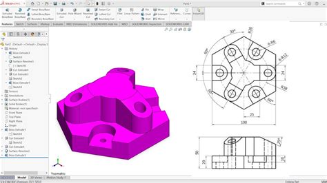 Solidworks Tutorial Revolved Surface Exercise No 14 Youtube