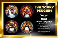 Evil Scary Penguin Stained Glass 04 Variations 2897256