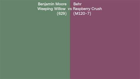 Benjamin Moore Weeping Willow 629 Vs Behr Raspberry Crush M120 7