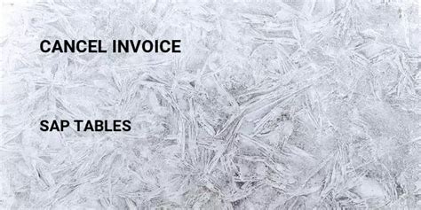 Cancel Invoice Table In Sap