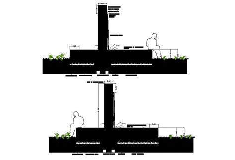 Sectional Detail Of Structural Blocks 2d Drawing In Autocad
