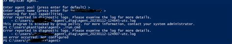 Azure Devops Windows Powershell Error While Registering The Agent Stack Overflow