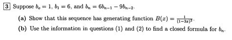 Solved Discrete Math Recurrence Relations And Generating