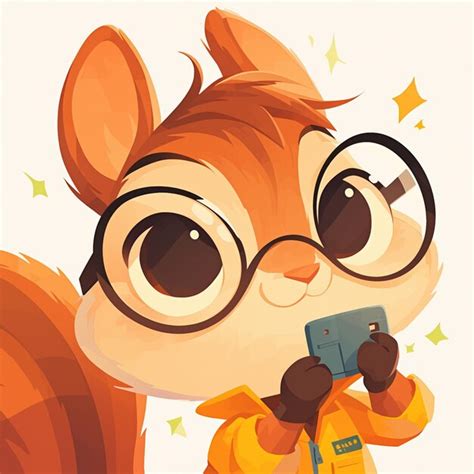 Premium Vector A Nimble Squirrel Broadcaster Cartoon Style